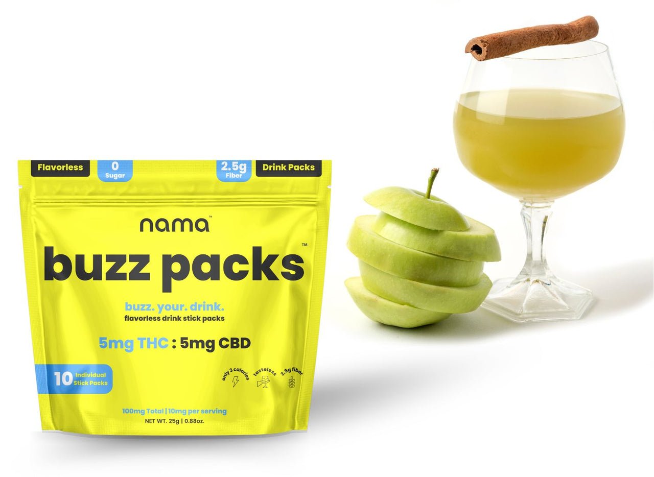 About nama’s Buzz Packs powder drink mix