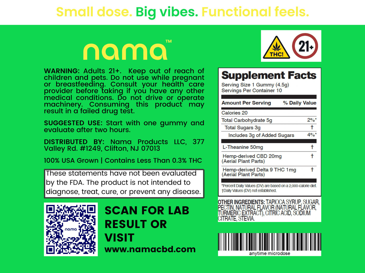 Daily Cannabis Microdose Gummies With CBD, THC, and L-Theanine ...