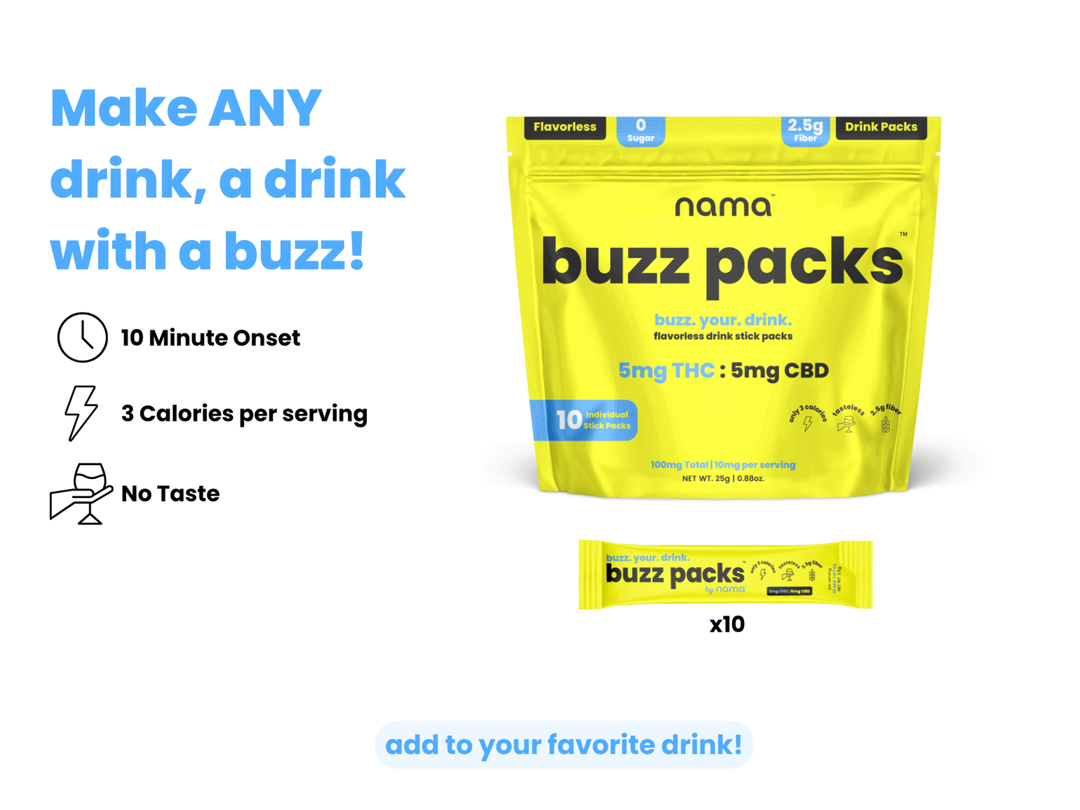 Buzz Packs™ [THC and CBD Powder Drink Mix] – nama